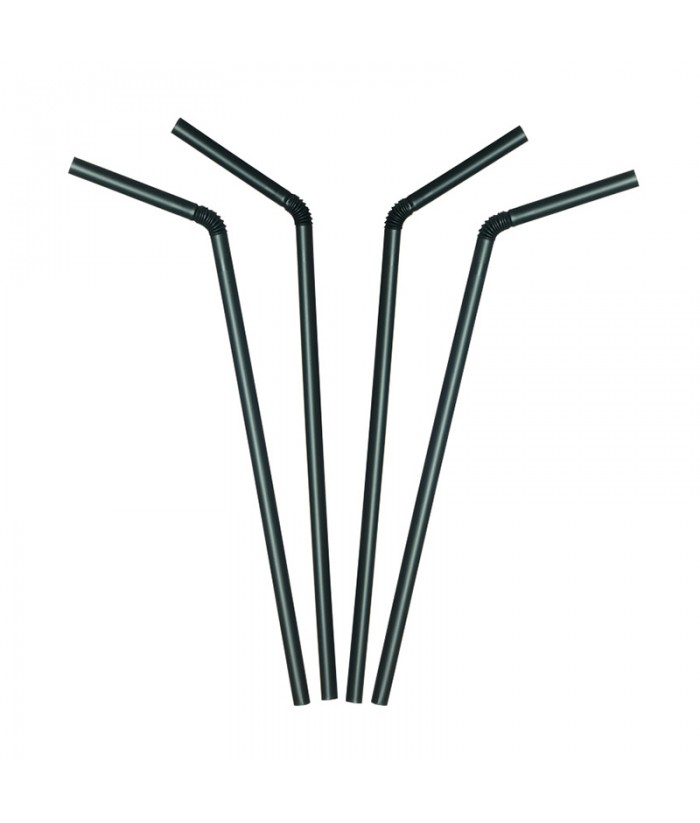 Flexible Black Straw 8'' 10,000's